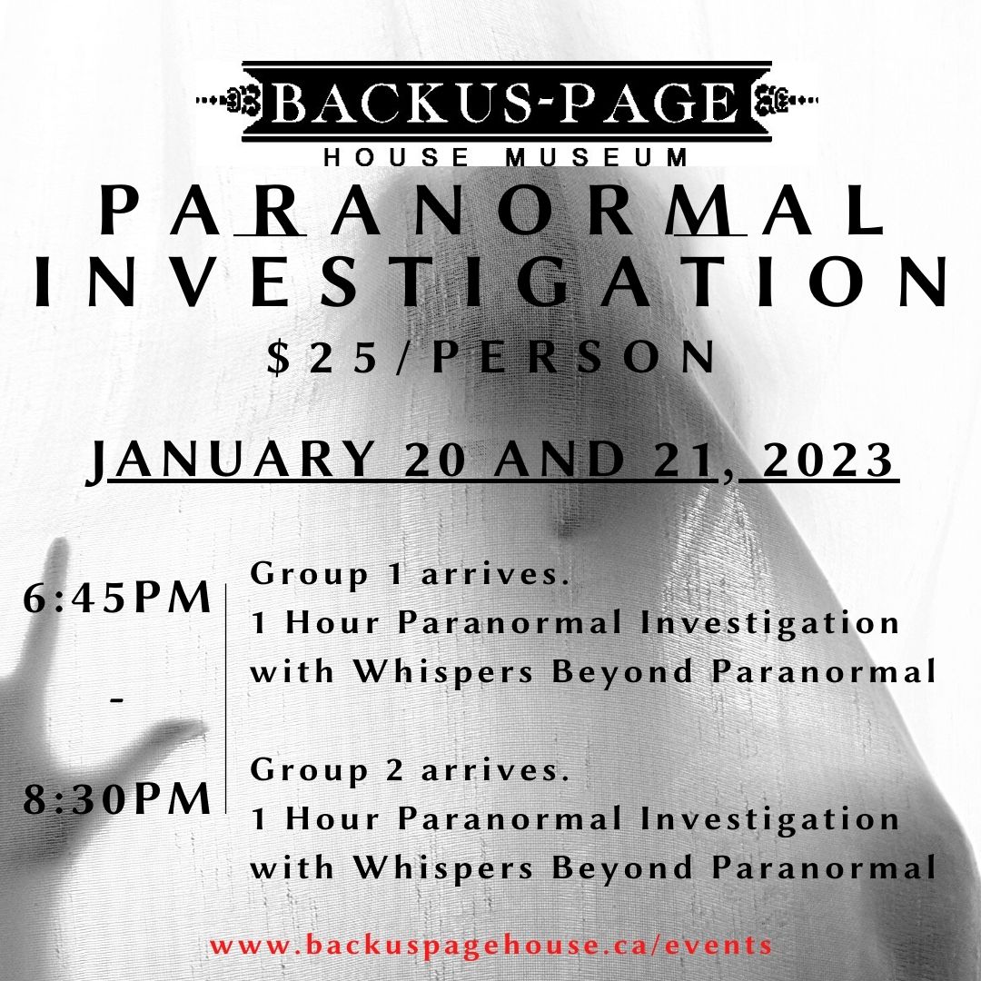 Paranormal Investigation with Whispers from Beyond - Historic Places Days