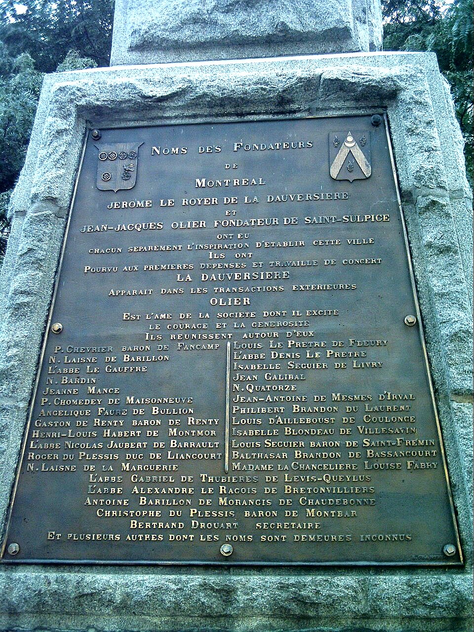 Founding of Montreal | Obelisk Monument - Memorial Plaque, Old Montreal ...